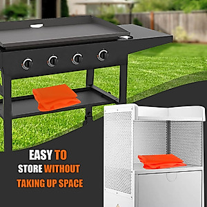 Silicone Griddle Mat Cover for Blackstone: 28 Inch Flat Top Grill Buddy Mats Griddle Grill Deck Protector Outdoor Camping Outside Cooking BBQ Accessories Orange