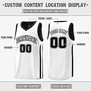 Custom Reversible Basketball Jersey for Men Kids,90s Hip Hop Sportswear Print Personalized Team Name Number Logo