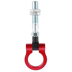 for 2017 for Tow Hook Tow Hook, Heavy Duty Car Racing Tow Hook Red Folding Ring Refitting Front Auto Trailer Accessory Fit for 2012‑2017(Red)