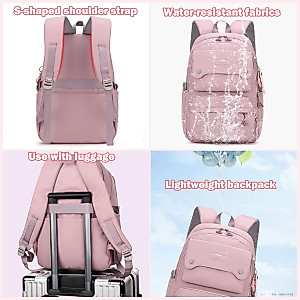 Girls Large-capacity Backpack Middle Elementary School Casual Bookbag Kids Outdoor Travel bag Solid Color Daypack for Teens