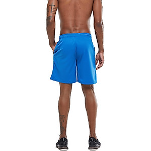 G Gradual Men's 7" Workout Running Shorts Quick Dry Lightweight Gym Shorts with Zip Pockets (2 Pack: Black/Blue Large)