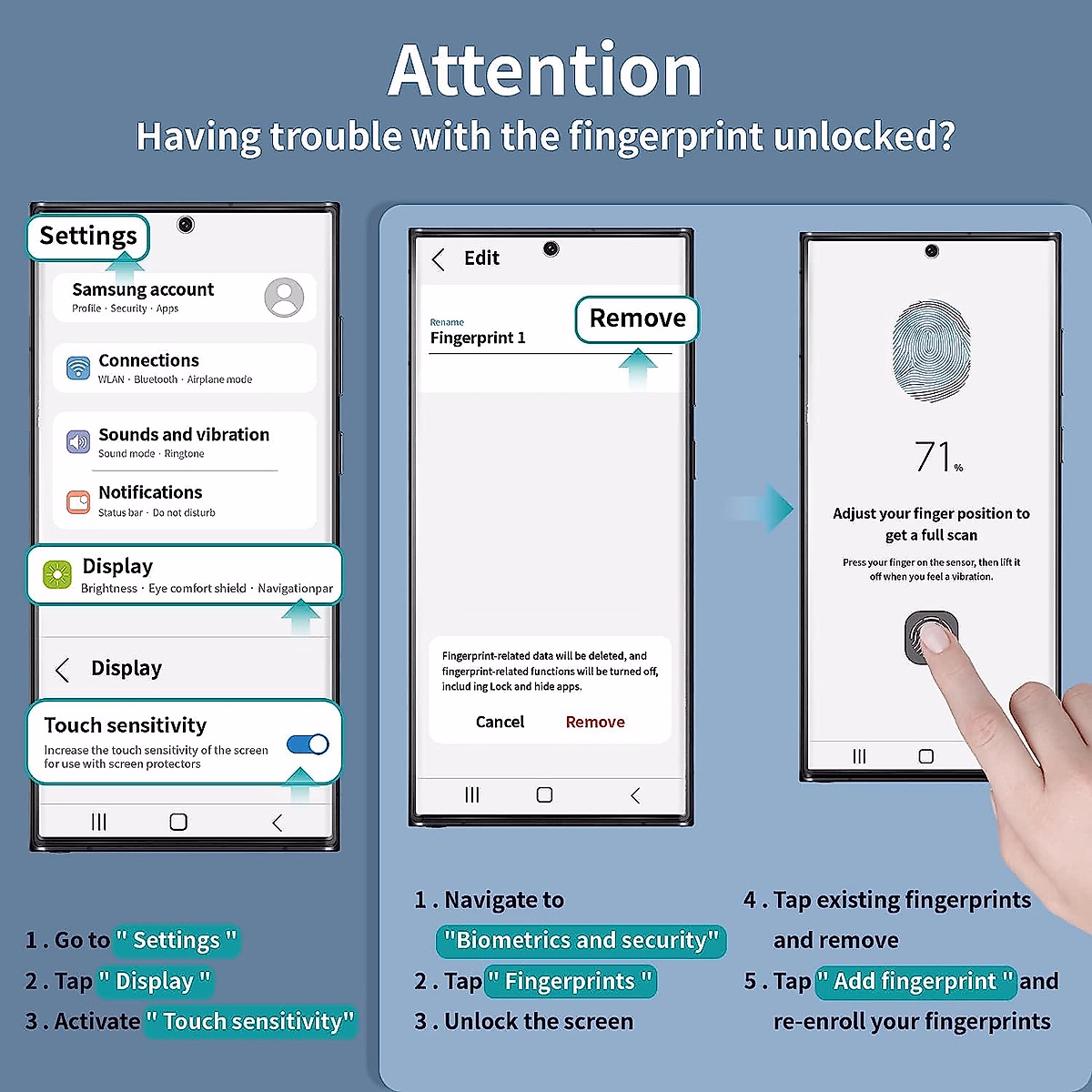 [2+2 Pack] Screen Protector for Samsung Galaxy S22 Ultra 5G 6.8 Inch, 2 Pack Tempered Glass Film + 2 Pack Camera Lens Protector, HD Fingerprint unlock/Full Coverage/Anti-Scratch/Case Friendly