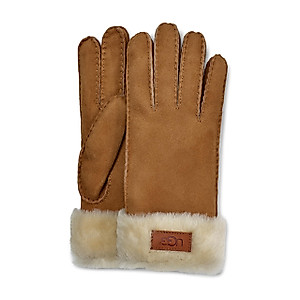UGG Women's Leather Turn Cuff Sheepskin Shearling Lined Glove