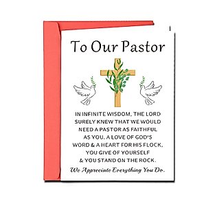 TI-EDC Thanksgiving Card for Pastor, Pastor Appreciation Card Gifts Pastor Gifts for Men MinisterReligious Scripture Gifts Baptism Christian Faith Gift Pastoral Gift from Church Thank You Card
