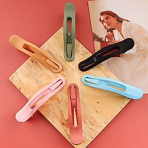 Magicsky 12 PCS Alligator Hair Claw Clips, French Matte Barrette Non-Slip Large Duckbill, Functional Raised & Wide Teeth Hair Decor Grip, Styling Beauty Accessory for Women and Girls Thick Thin Hair