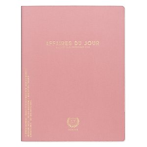DesignWorks Ink 17-Month Simple Cloth Calendar, Dusty Pink- Affaires Du Jour