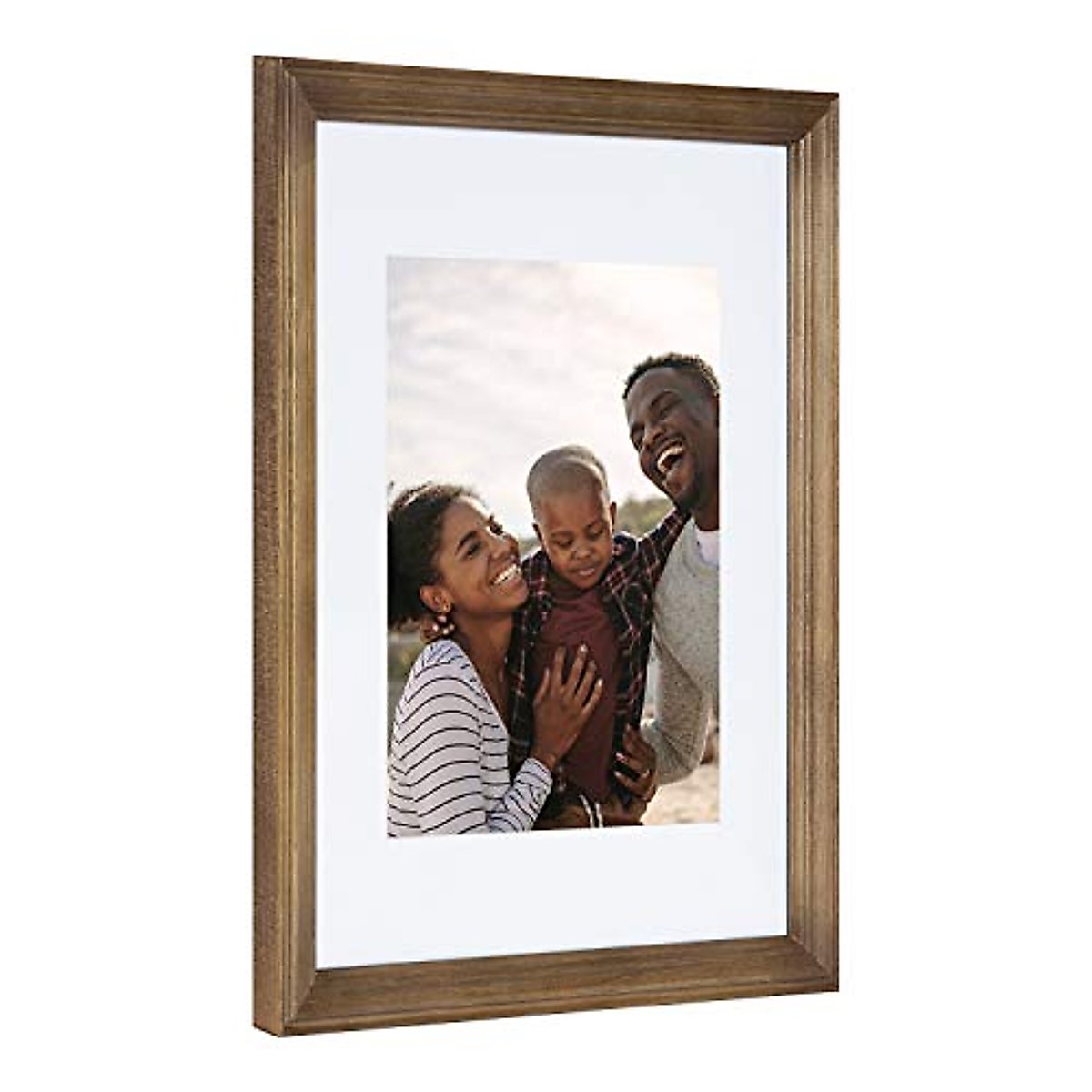 Kate and Laurel Bordeaux Gallery Wall Frame and Shelf Kit, Set of 10, Rustic Brown and Charcoal Gray, Assorted Size Frames and Three Display Shelves