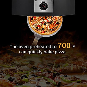 Kevirice Portable Outdoor Wood-Fired Pizza Oven, Stainless Steel Pizza Maker with 13"Pizza Stone & Peel for Outdoor Cooking