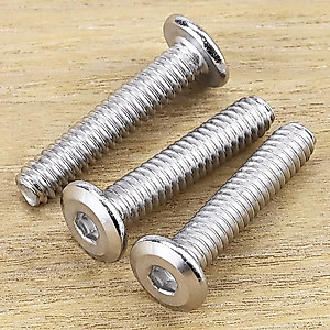 1/4-20 x 1-1/2" Hex Socket Head Cap Screws, 304 Stainless Steel 18-8, Chamfered Countersunk Machine Screws for Furniture, Binding, Machinery, Automotive, DIY Projects, 50 PCS