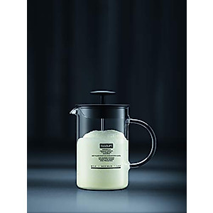 Bodum Latteo Manual Milk Frother, 8 Ounce, Black