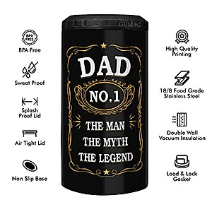 Dad Can Cooler - Can Cooler for Dad, Daddy, Father - Dad Tumbler - Gift for Father from Daughter, Son, Kids on Father's Day, Birthday, Christmas