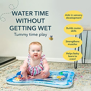 MAGIFIRE Playtime Baby Tummy Time Mat: Inflatable Water Mat for Infants 3-12 Months Old, Early Developmental Baby Toys, Perfect Baby Christmas Gifts, Stocking Suffers, Measures 27” x 21” Rectangle