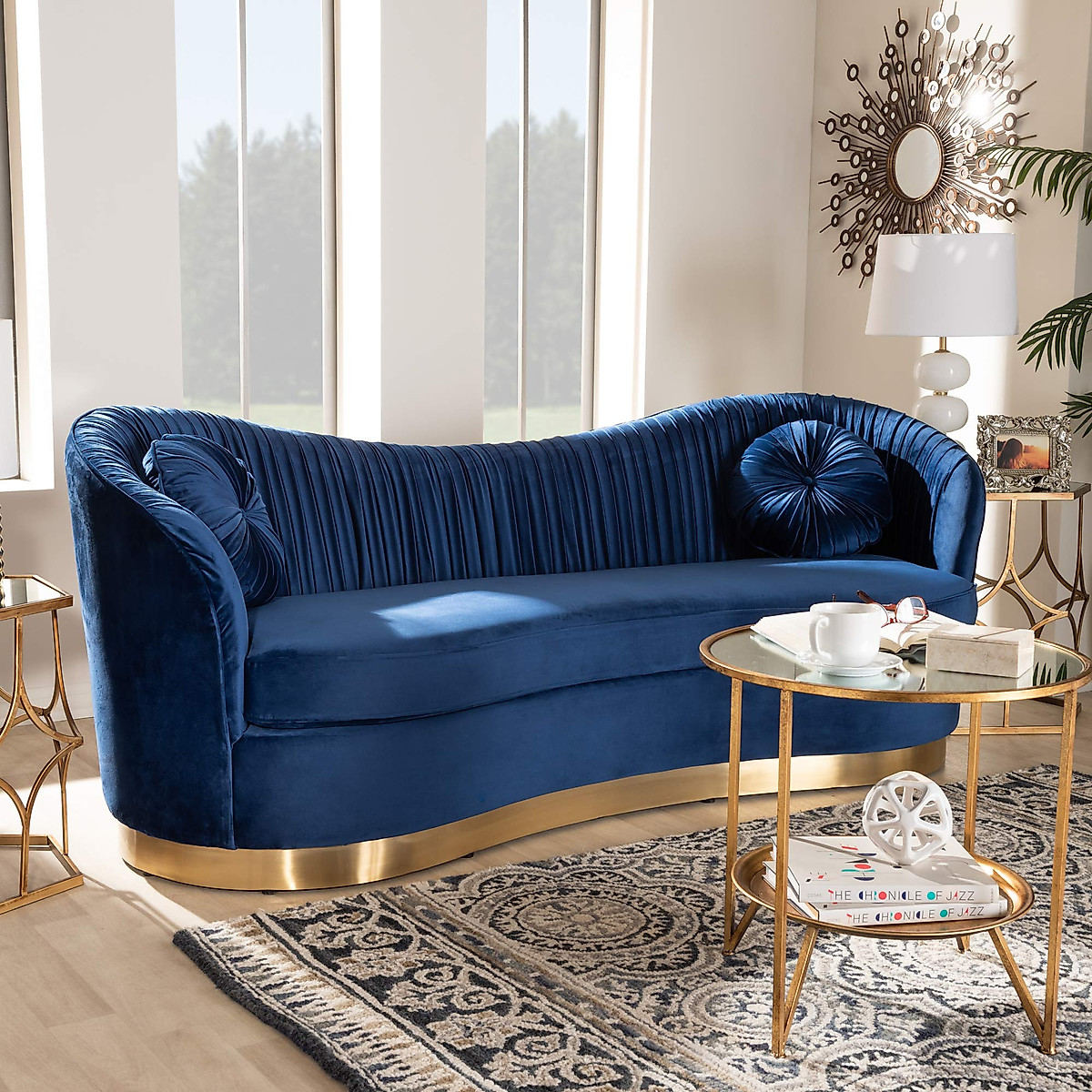 Baxton Studio Sofas, Royal Blue/Gold