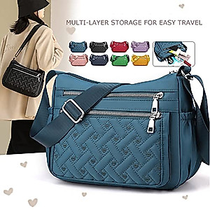 Karresly Crossbody Purse for Women Multi Pocket Cross Tote Small Travel Shoulder Bag Casual Messenger Bag(Dark Blue)