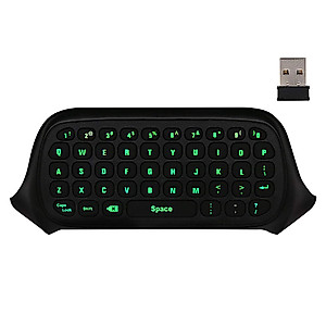 Xbox One Chatpad Gaming Wireless Mini Keyboard ChatPad 2.4GHz Receiver and 3.5mm Jack for Xbox One Elite & Slim Game Controller Gamepad (Black)