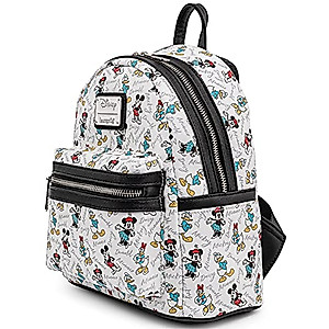 Loungefly Disney Mickey Minnie Mouse Donald Daisy Mini Backpack Handbag White