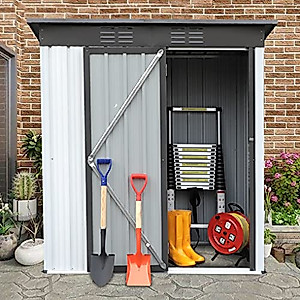Outdoor Storage Shed,5' x 3' Metal Shed Kit Outdoor Shed with Single Lockable Door,Waterproof Garden Shed,Small Shed Outdoor Storage for Lawn Mower,Backyard,No Floor