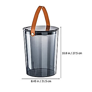 Kitchen Trash can Clear Trash Can Desktop Mini Trash Can Recycle Garbage Can Waste Basket Garbage Container Bins with Lid Handle for Home Office Blue Kitchen