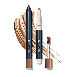 trestique Brow Pencil And Gel, Refillable Eye Brow Pencil With Built-In Brow Gel, Clean Beauty Eyebrow Pencil And Brow Gel, Sustainable 2-In-1 Brow Pencil And Brow Gel