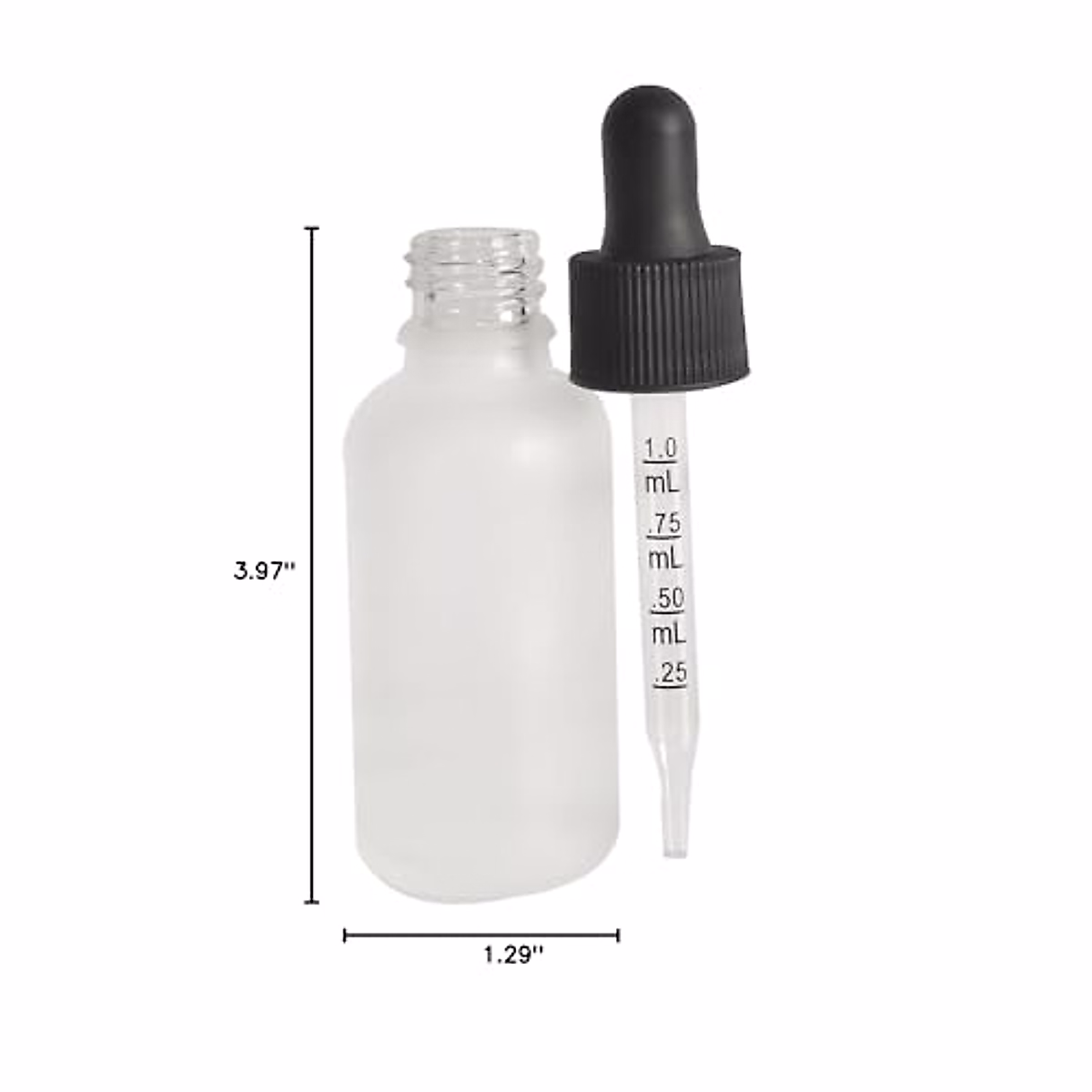 BEGIKET 12 PCS 1 oz Frosted Glass Dropper Bottle,30ml Clear Frosted Essential Oil Bottle with Glass Eye Droppe,for Tincture Bottle, Hair Oil and Other Liquids, Perfume Travel Container