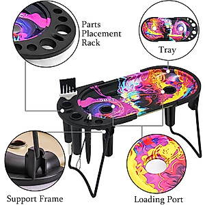 Metal Tray, 8.5 x 3.8 inches Can Be Foldable Plates with Loader and Machine, Be Used for King Size and 1 1/4 Size Paper (Black and Red)