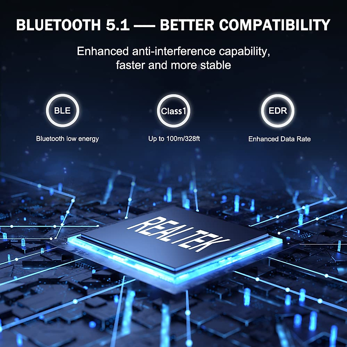Long Range Bluetooth Adapter for PC, XDO Class 1 USB Adapter 5.1+EDR, 328FT/100M Wireless Transfer Transmitter Receiver for Bluetooth Mouse Keyboard Speakers Headphones Support Win11/10/8/7
