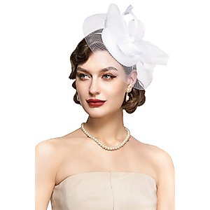 BABEYOND Women's Fascinator Hat Kentucky Hat Feather Derby Fascinator Tea Party Hat for Cocktail Wedding