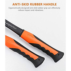 Rock Pick - 28 oz Geological Hammer with Pointed Tip & Shock Reduction Grip - 11.4 Inch