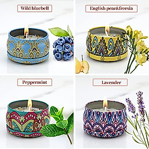 DEELUBAN Scented Candles Gifts for Women, Aromatherapy Candles for Home Scented, 4 Pack Soy Candles Lavender Candle for Girlfriend Mom Spa Dinner Birthday Valentine Halloween Thanksgiving Gifts