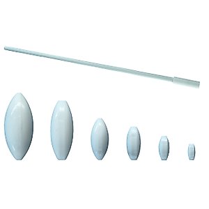 LUERFLEX Magnetic Stirring Oval Stir Bar Rod PTFE Teflon Coated (6 Stir Bars &1 Retriever)