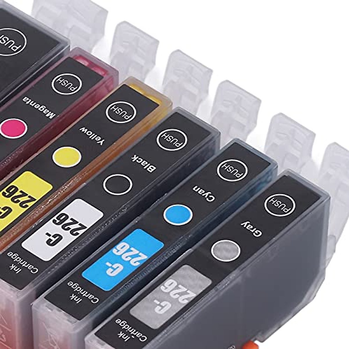 225-226 Ink Cartridge, Output Large Capacity Colorful Cartridge Combo Pack, for PIXMA IX6520 IP4820 IP4920 (BK BK C M Y GY 6 Colors)