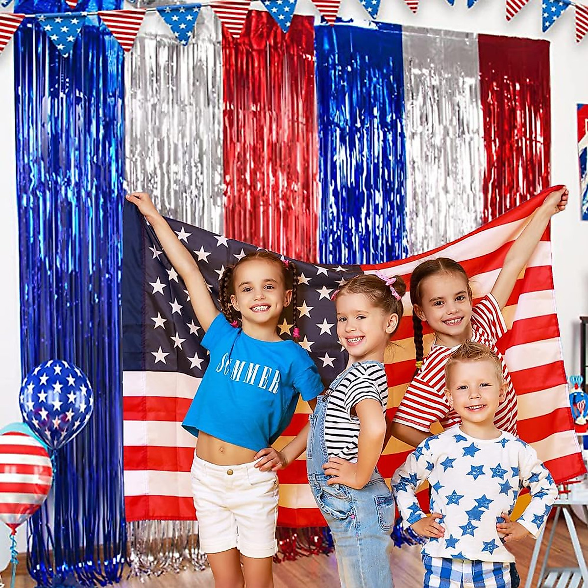 Black Gold Foil Fringe Curtains for Birthday Party 2 Pack 3.2ft x 8.2ft Tinsel Streamers Fringe Backdrop Curtains for Graduation Decorations Class of 2024 Baby Shower Birthday Decoration