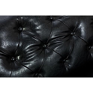 Black PU Waiting Room Chairs Sofa Conference Room Chairs, Office Reception Chairs Waiting Room Bench Guest Chairs, Office Guest Chairs Side Reception Chairs Sofa for Breakroom/Lobby/Events/Church