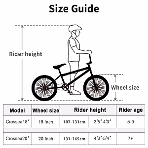 cubsala Freestyle BMX Bike, 18 Inch Kids Bicycle for 5-9 Years Old Kids and Beginner Level Rider, Black