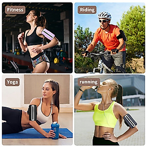 Prime Comfort Running Phone Holder Armband, iPhone Arm Bands for Exercise, Running Arm Bands for Cell Phone, Phone Purse Cell Phone Holder for Walking (Purple)