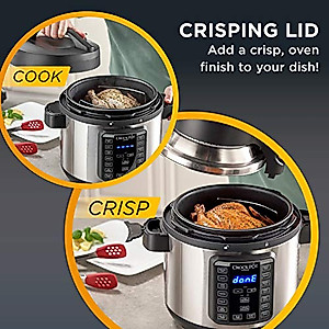 Crock-pot SCCPPA800-V1 Express Crisp 8-Quart Pressure Cooker Includes Air Fryer Lid, Stainless Steel