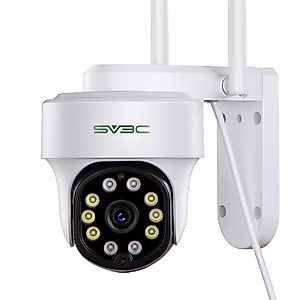 SV3C WiFi Security IP Camera Outdoor, Auto Tracking 1080P PTZ Pan Tilt Home Dome Cameras Support Floodlight Color Night Vision, ONVIF, Humanoid Detect, 2-way Audio, FTP, Cloud&Max 128G SD Card Storage