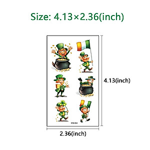 St. Patrick's Day Temporary Tattoos,Face Body Shamrock Accessories Tattoos Stickers for Saint Patrick's Day Party Favor Decoration(Style One)