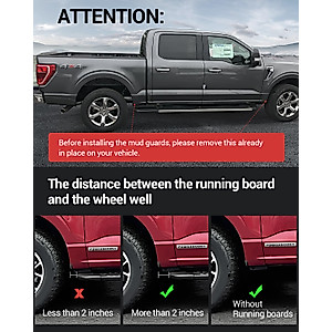 Mud Flaps Fit for 2021 2022 2023 Ford F150, All Weather Guard Mud Guards Splash Front Rear 4pc Set (for Trucks without Fender Flares)