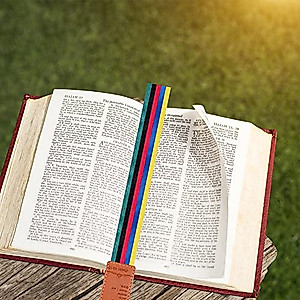 Gydandir 6 Pieces Bible Ribbon Bookmark Ribbon Markers Artificial Leather Bookmark with Colorful Ribbons for Books