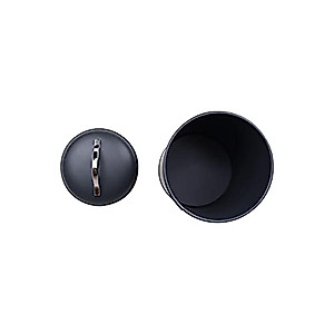 Kitchen Canisters, Set of 3 for Countertop Storage of Coffee, Food, Charcoal Grey Metal, All One-Size, Airtight Lids, Modern Farmhouse Industrial (8 Inches High with Lids, 4.5 Inches Diameter)