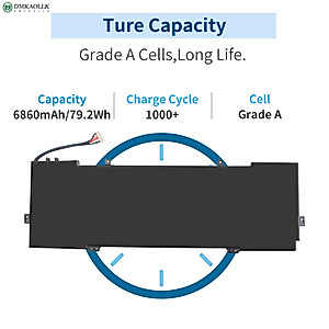 DMKAOLLK KB06XL Battery for HP Spectre X360 15 15-bl012dx 15-bl112dx 15-bl0xx 15-bl1xx 15-bl062nr 15-bl075nr 15-bl102no 15t-bl000 15t-bl100 Series 902499-856 902499-855 902401-2C1 11.55V 77.92Wh