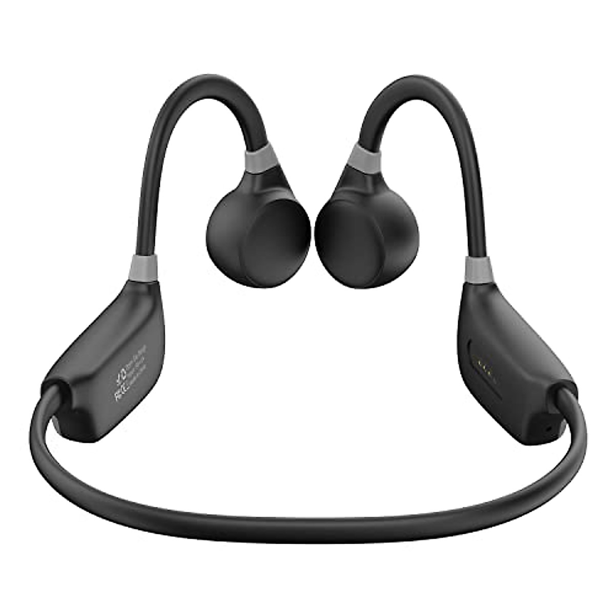 Open Ear Waterproof Bone Conduction Headphones with Built in Memory, Bluetooth, Microphone, Voice Control, for Outdoor Sports, Lightweight Titanium Band, Up to 8H Play, Cable and Ear Plugs Included