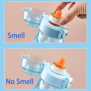 nezababy Water Bottle with Flavor Pods,Fruit Fragrance Water Bottle,Scent Water Cup,Sports Water Cup Suitable for Outdoor Sports (Black(650ML)+6Pcs)