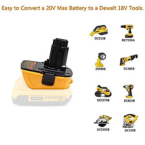 Replacement DCA1820 Battery Adapter Compatible with Dewalt 18V to 20V Tools (1 Pack)