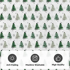 Artoid Mode Xmas Tree Snowflakes Christmas Area Rug, Winter Home Decor Low-Profile Non-Slip Washable Door Mat for Entryway Bedroom Living Room Laundry Room Indoor 2x3 Feet