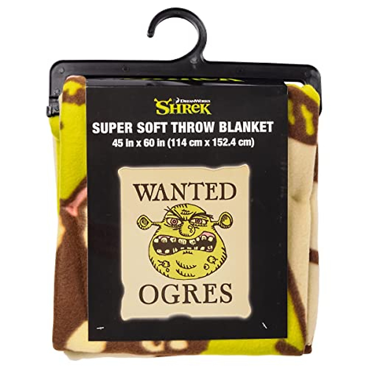 Silver Buffalo Shrek Wanted Ogres Fleece Throw, 45 inches x 60 inches
