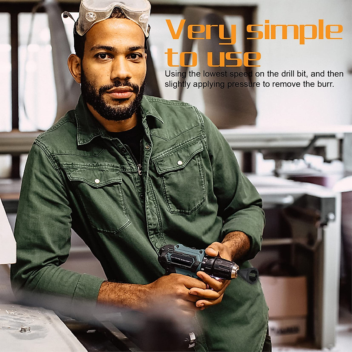 Taigoehua 2 Pack Deburring External Chamfering Tool Triangle Shank High Speed Stainless Steel Burr Removal Bit (Black)