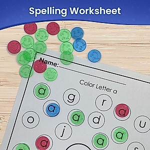 MR CHIPS Bingo Chips 3/4" Size - 600 Counting in Blue, Red and Green Color Smiley Face Design Versatile for Classroom Activities & Board Games