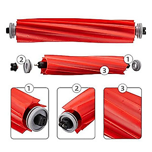 2 Set Rubber Main Roller Brush Replacement Parts Compatible for Roborock Q7/Q7 Max/Q7 Max+/S7/S7 MaxV/S7 MaxV Plus/S7 MaxV Ultra Robot Vacuum Cleaner Accessory Multi-Surface Rubber Brush